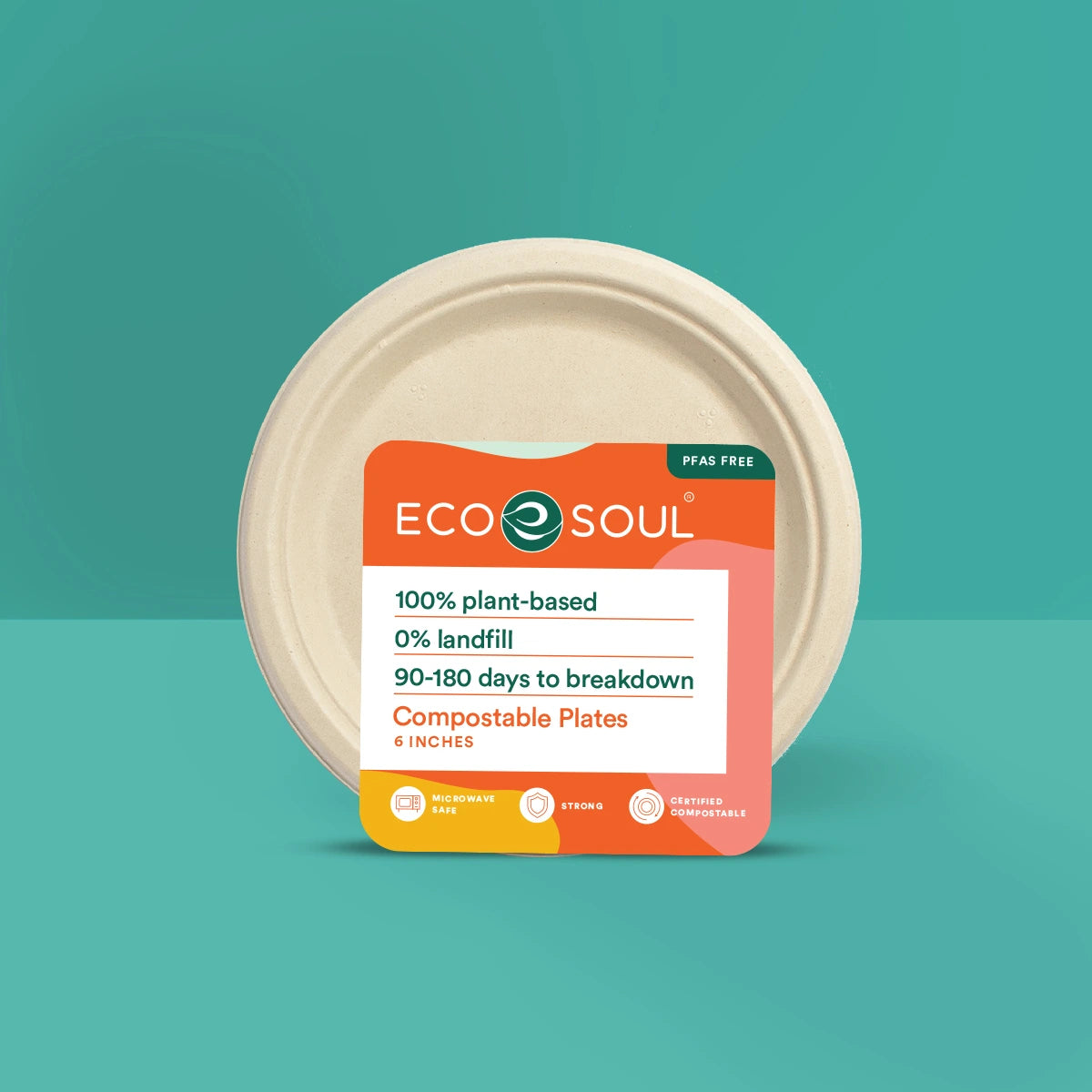Buy 6 Inch Round Compostable Plates Online – EcoSoul Home