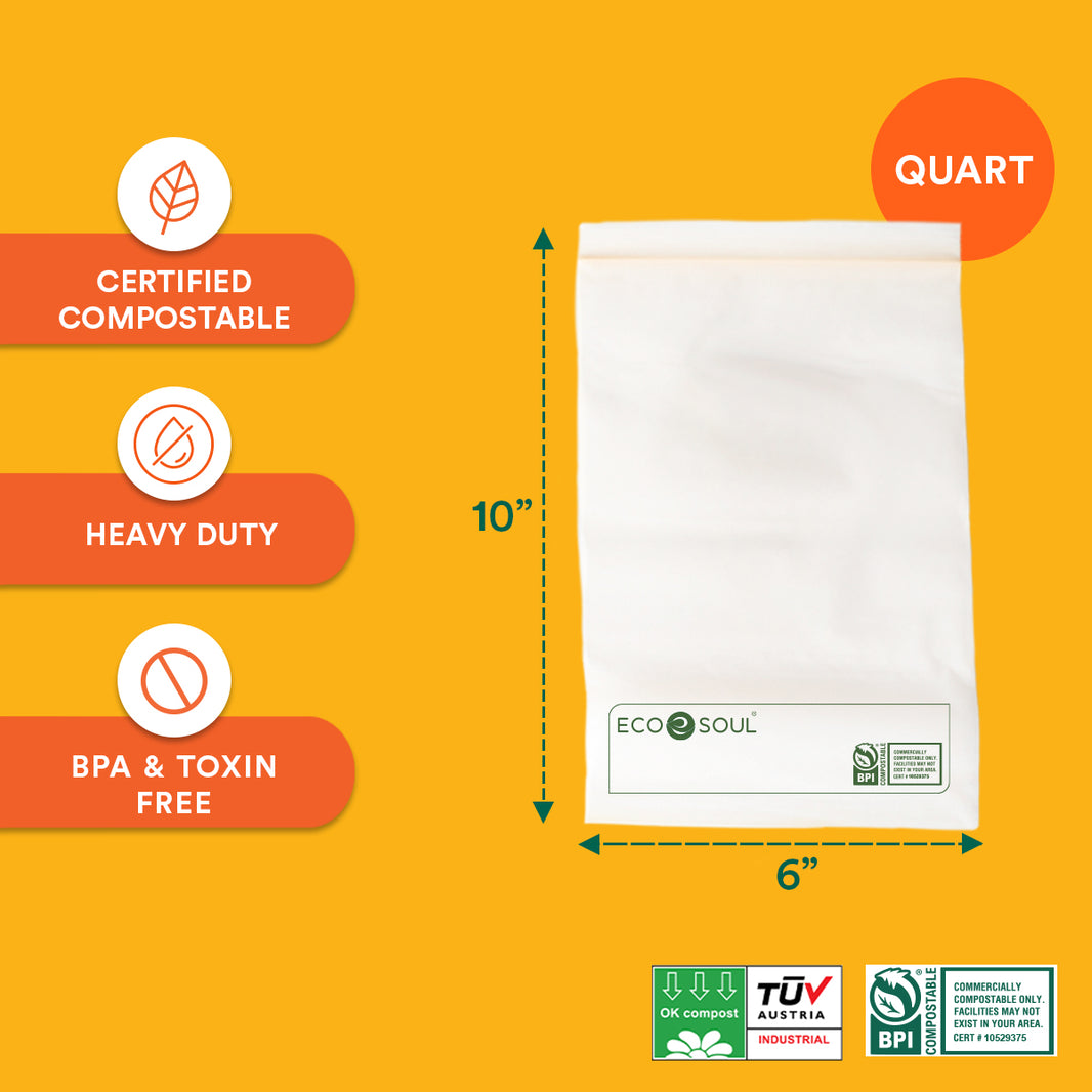 Buy Compostable Ziplock Bags | Compostable Resealable Bags – EcoSoul Home