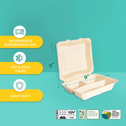 Buy Compostable Clamshells Online | Compostable Clamshell Containers ...