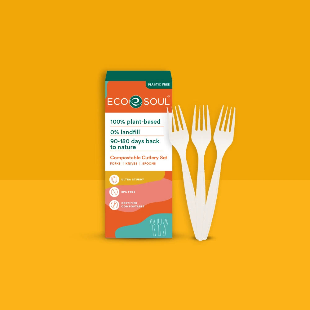 Buy Compostable Fork Set | Biodegradable Forks – EcoSoul Home
