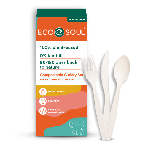Buy Compostable Cutlery | Biodegradable Cutlery – EcoSoul Home